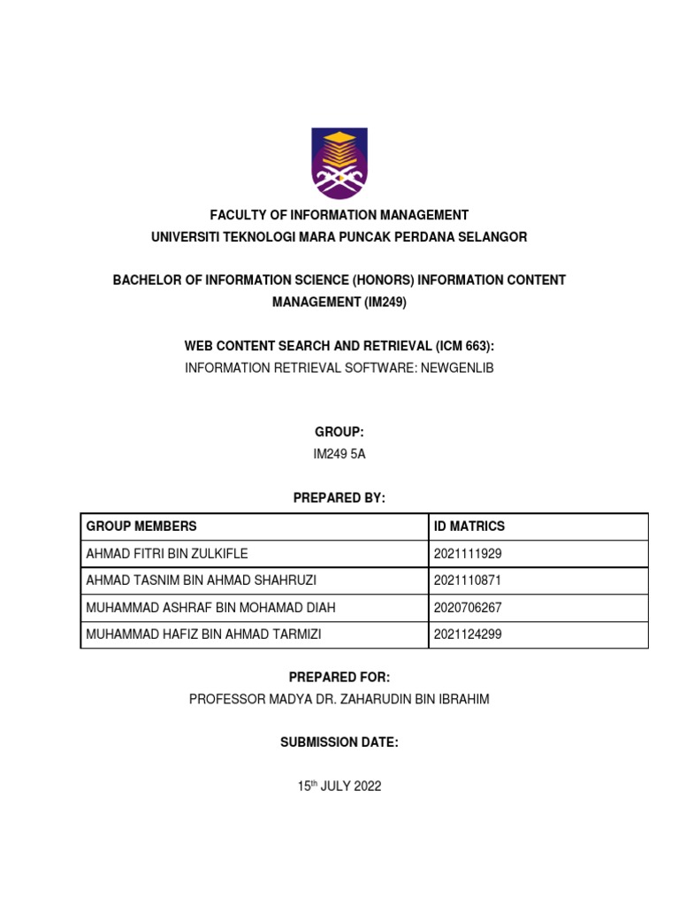 Newgenlib Group Assignment ICM 663 | PDF | Libraries | World Wide Web