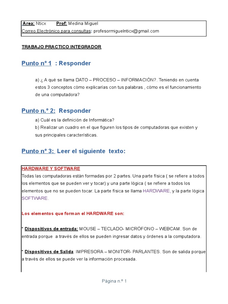 TP Integrador Nticx | PDF | Hardware de la computadora | Periférico