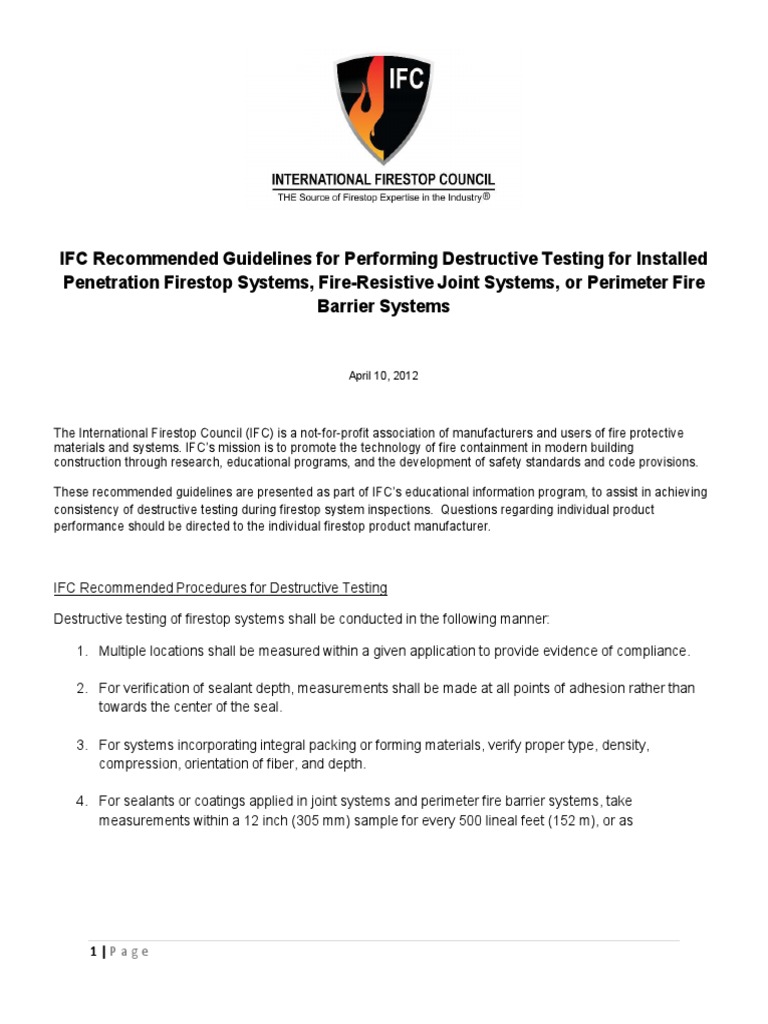 Ifc Destructive Testing Guidelines | PDF | Casting (Metalworking ...