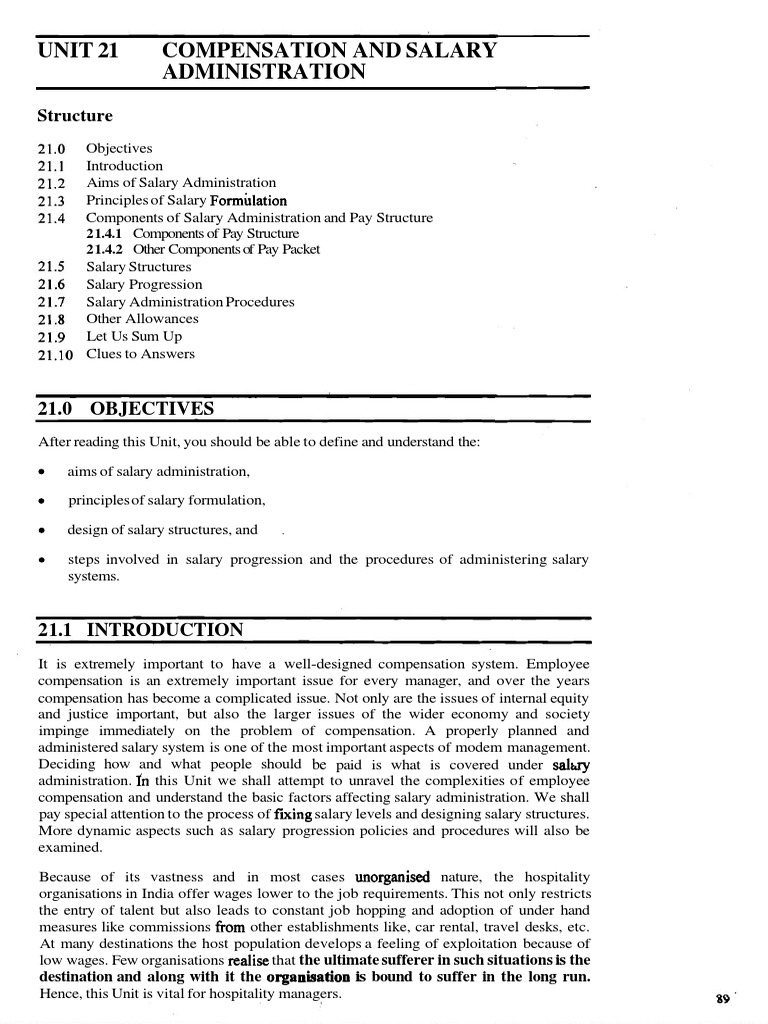 Salary Administration in Hospitality Management | PDF | Cost Of Living ...
