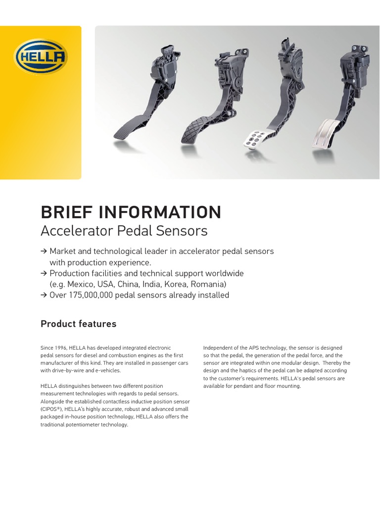 Brief Information: Accelerator Pedal Sensors | PDF | Throttle | Volkswagen