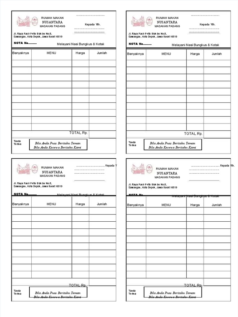 Nota Rumah Makan Nusantara | PDF