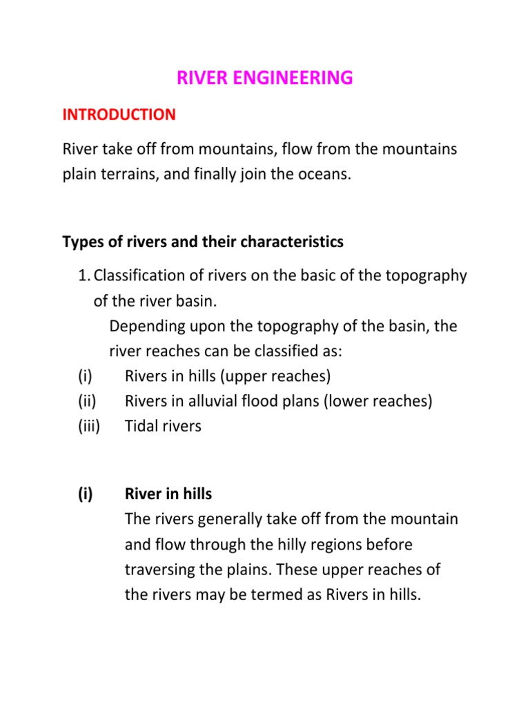 River Engineering: Types and Training | PDF | River | Levee