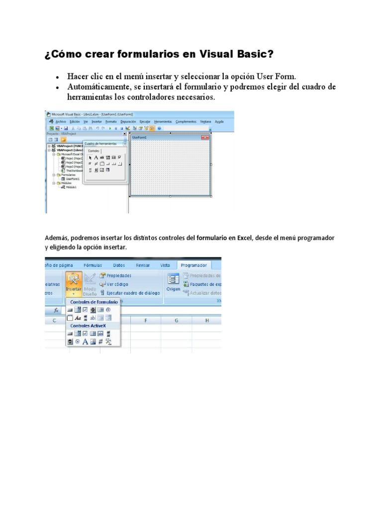 Cómo Crear Formularios en Visual Basic | PDF