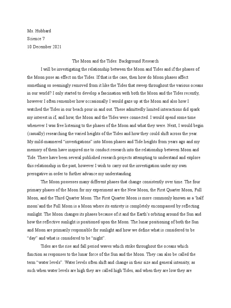 Moon Phases and Tides Background Research | PDF | Tide | Moon