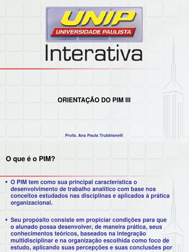 Pim Iii Unip | PDF | Contabilidade | Abstract (resumo)