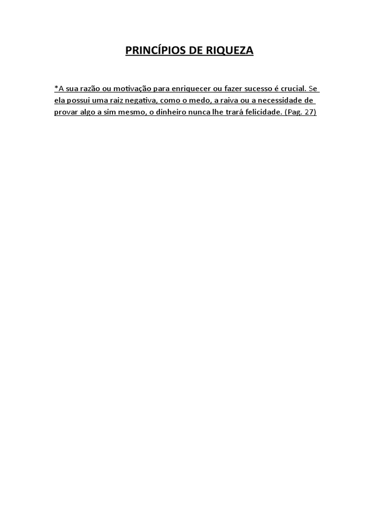 Princípios de Riqueza | PDF