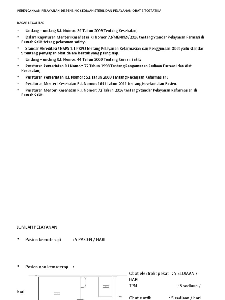 PROPOSAL PENYUSUNAN PERENCANAAN PELAYANAN ASEPTIK DISPENSING Contoh ...