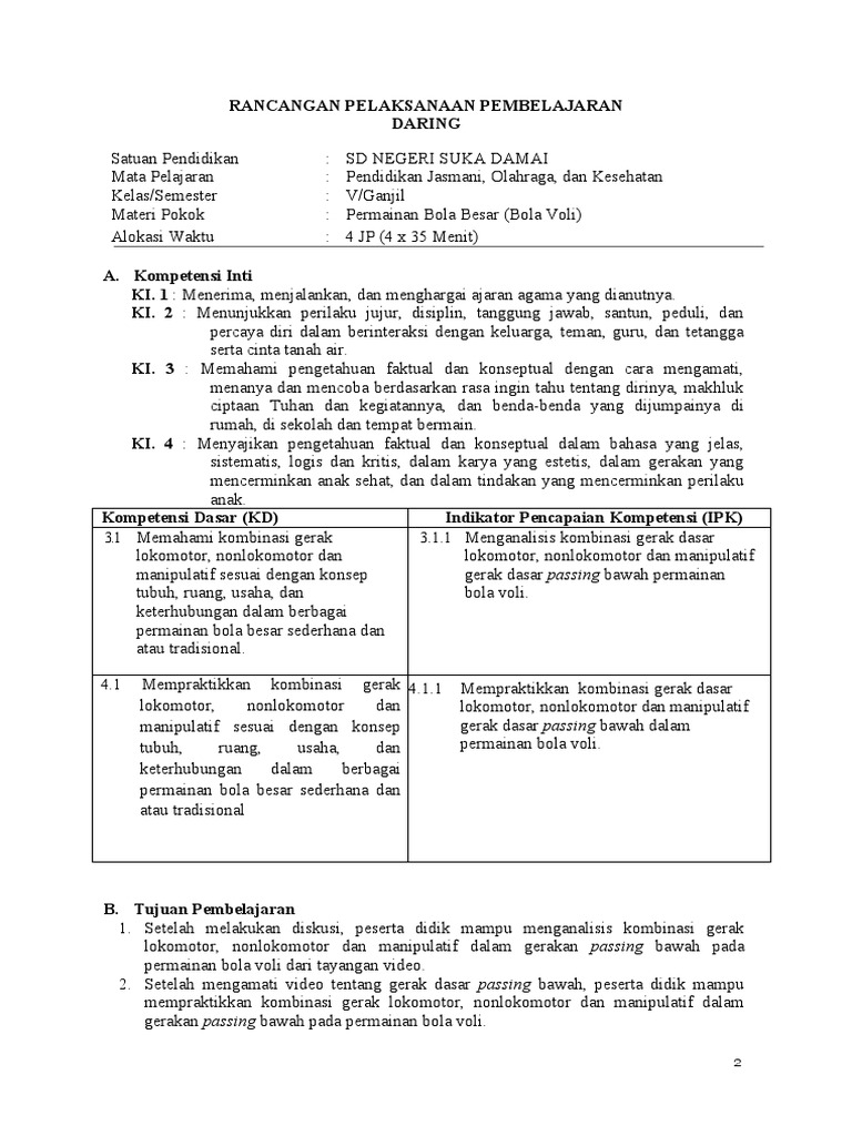 PBL Bola Voli (Pasing Bawah) | PDF