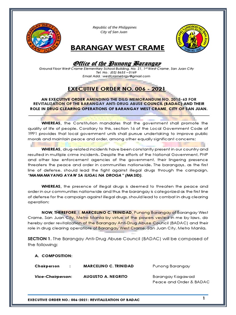 Tab B. Resolution - Eo - 2 Badac Revitalization | PDF | Public Sphere ...