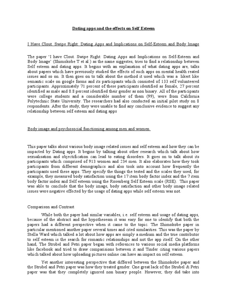 Social Psychology Assignment 1 | PDF | Self Esteem | Body Image