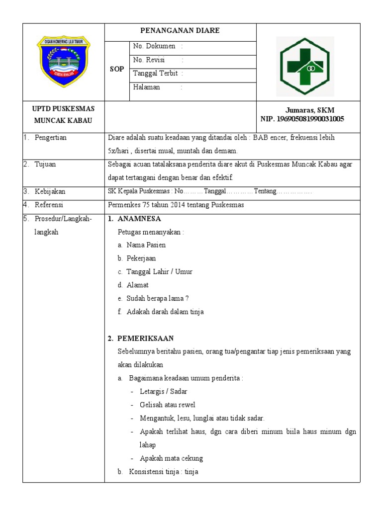 Sop Tatalaksana Diare | PDF | Kesehatan Holistik