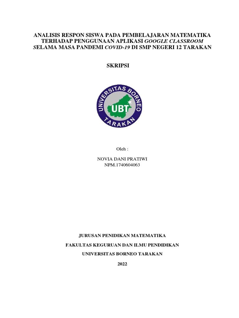 SKRIPSI - NOVIA DANI PRATIWI - 1740604063revisi1 | PDF | Karier ...