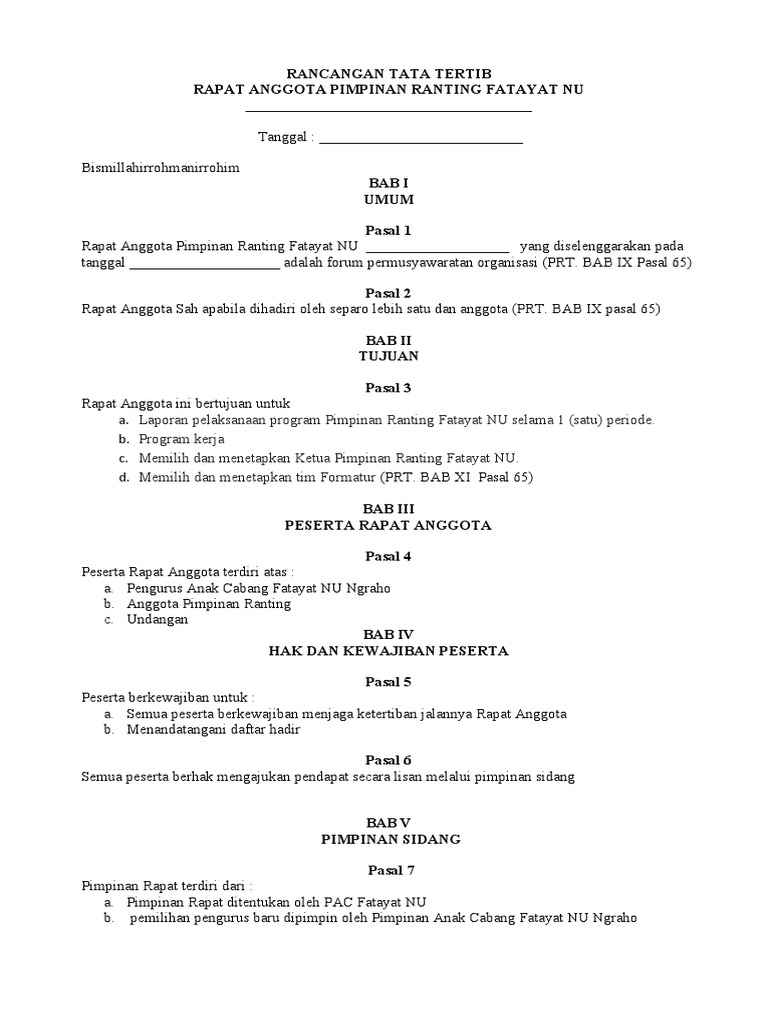 Tatib Rapat Anggota | PDF