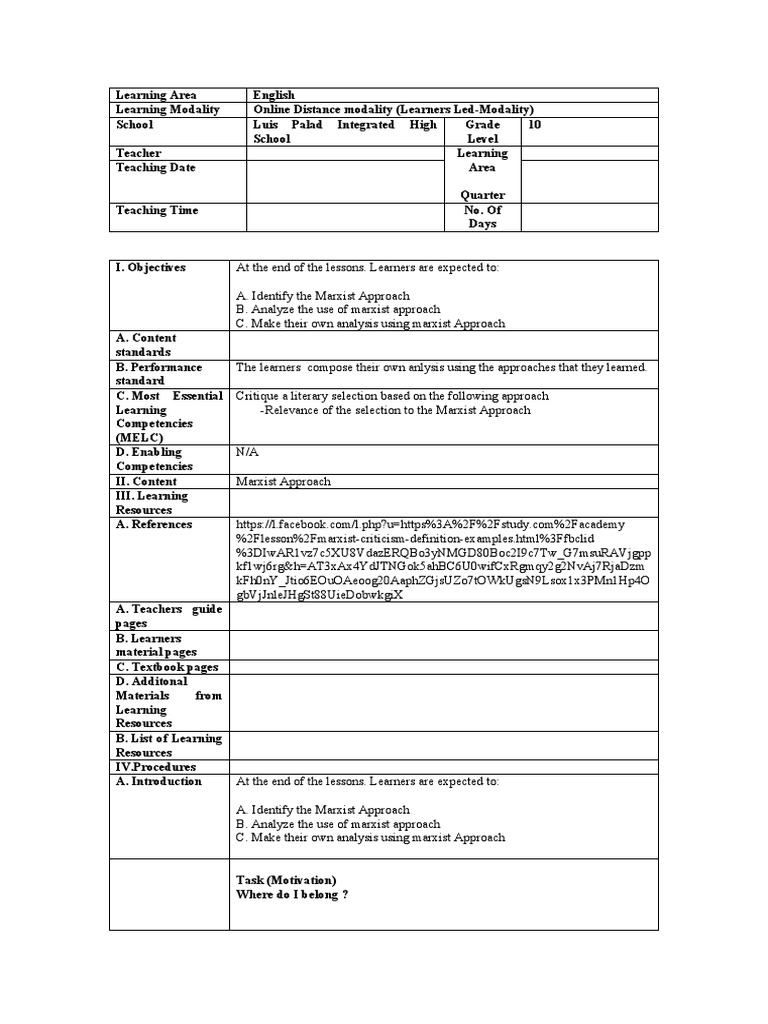 Marxist Approach LP | PDF | Marxism | Karl Marx