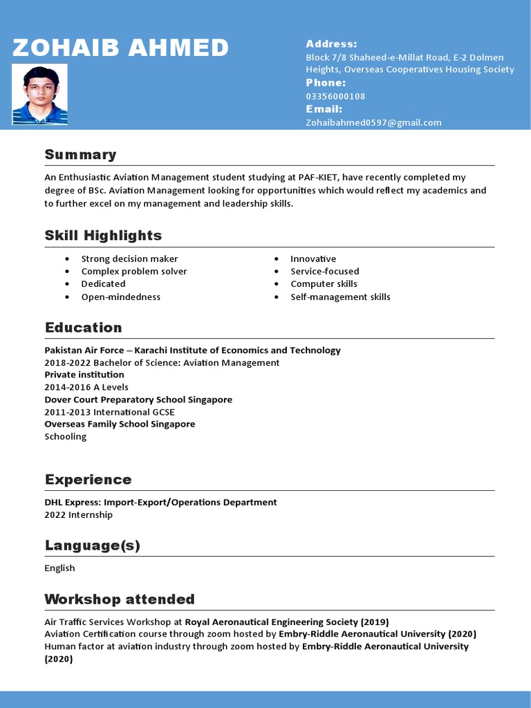 Zohaib Ahmed CV | PDF