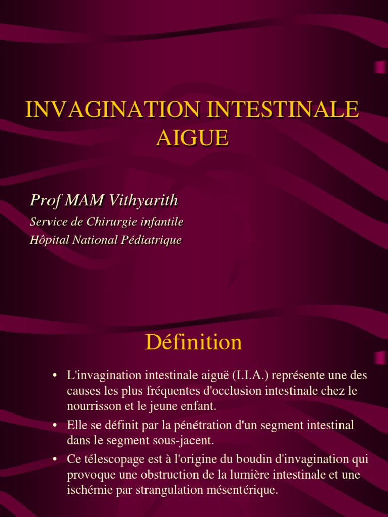Invagination Intestinale Aiguë chez l'Enfant | PDF | Gastroentérologie ...