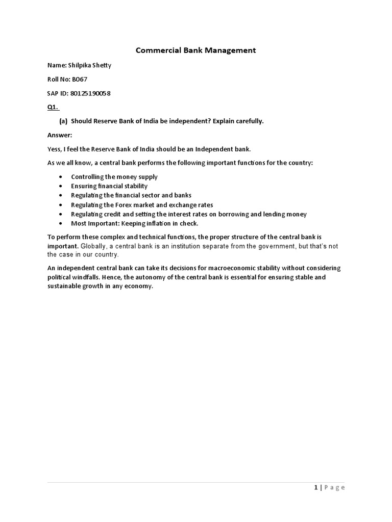 Commercial Bank Management | PDF | Banks | Finance & Money Management