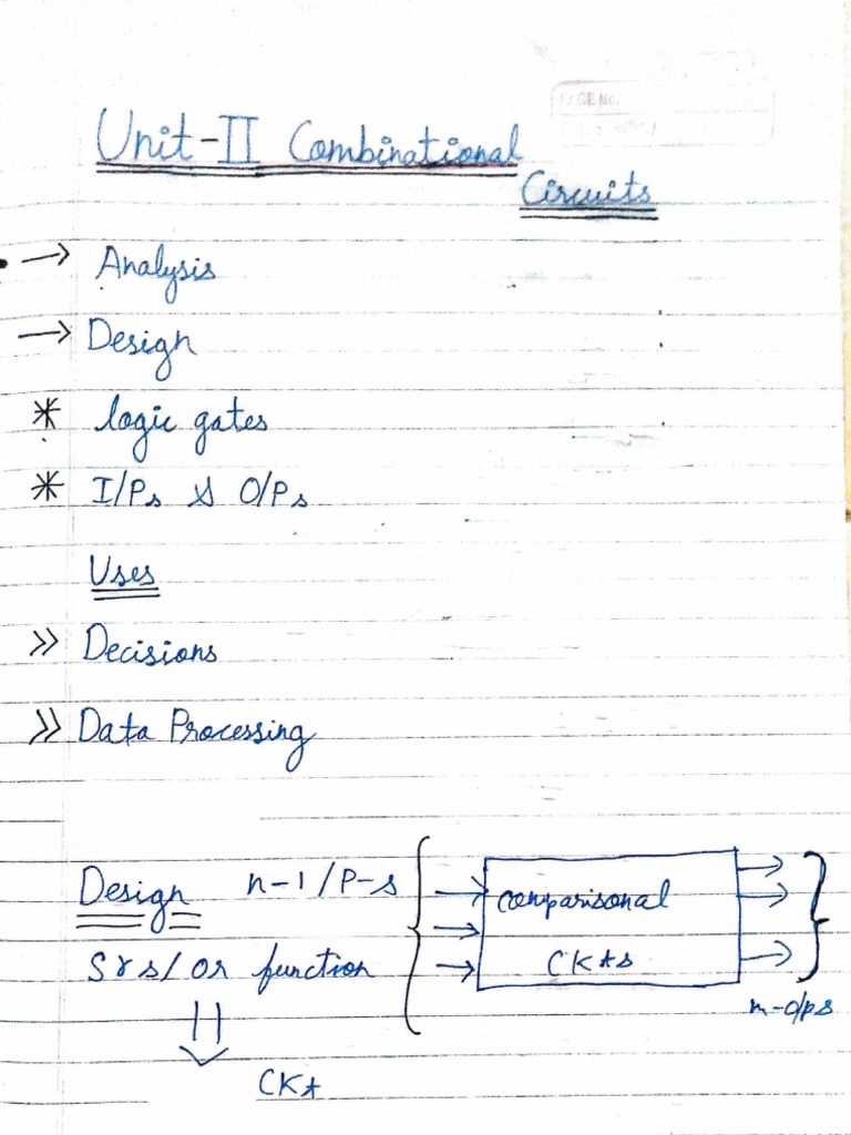 Digital Logic Design AD18201 Notes | PDF