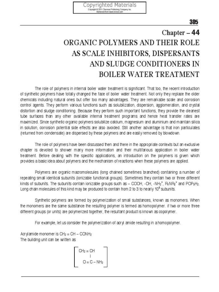 Role of Synthetic Polymers in Boilers | PDF | Polymers | Polymerization