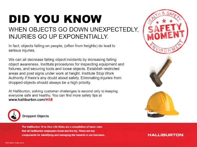 Safety Moment #19 - Dropped Objects | PDF