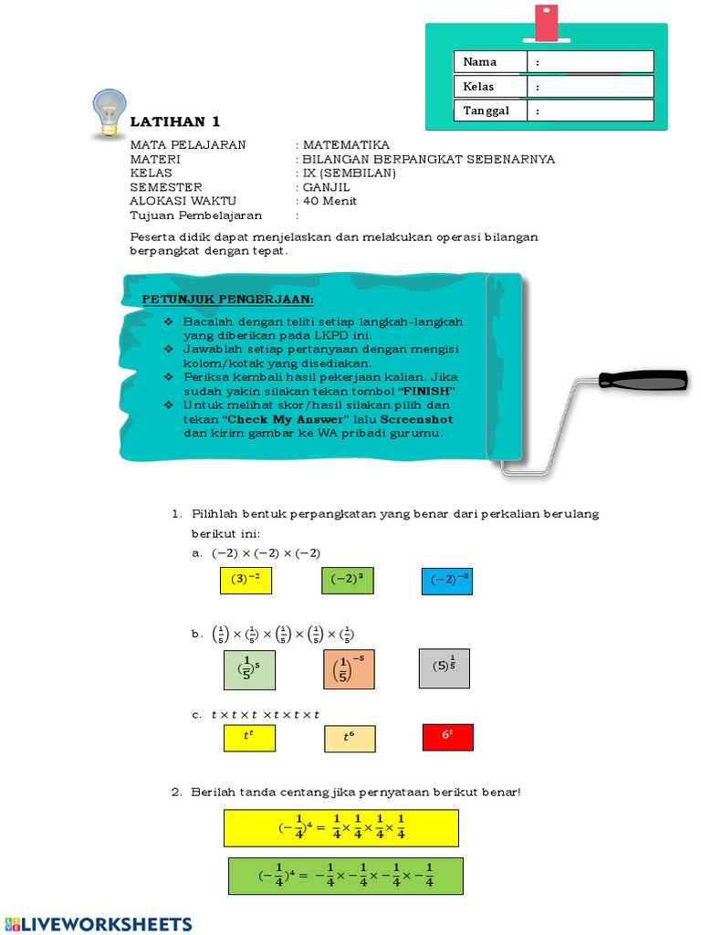 LKPD Bilangan Berpangkat | PDF