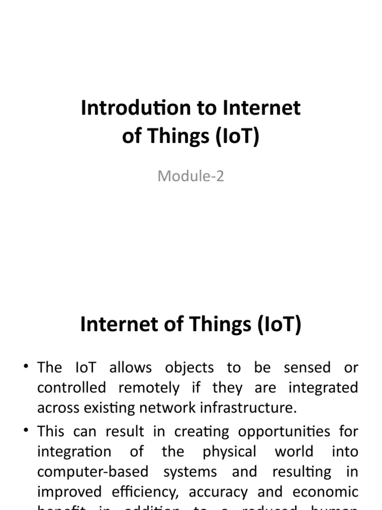 Introdution To Internet of Things (Iot) : Module-2 | PDF | Internet Of ...