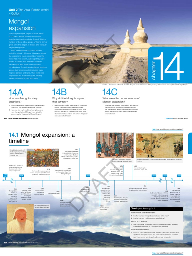 Chapter 14 Mongol Expansion Obook Only | PDF | Genghis Khan | Mongols