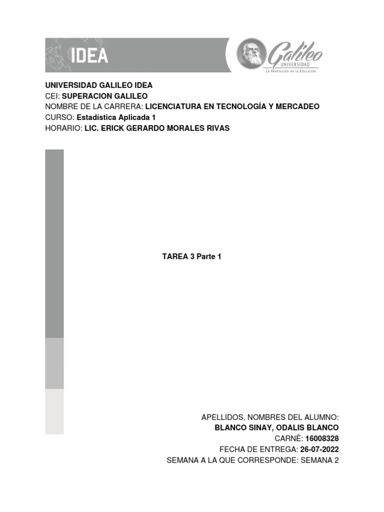 TAREA 3 PArte 1 | PDF | Muestreo (Estadísticas)