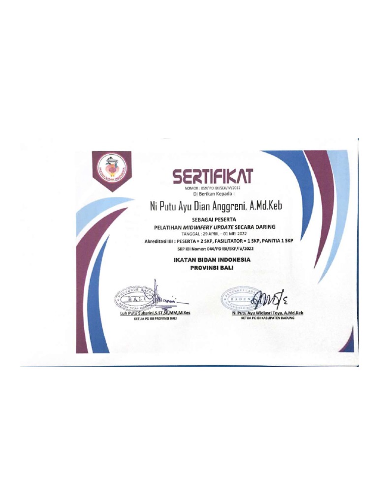 Akreditasi IBI PESERTA 2 SKP, FASILITATOR 1 SKP, PANITIA 1 SKF - Compressed | PDF