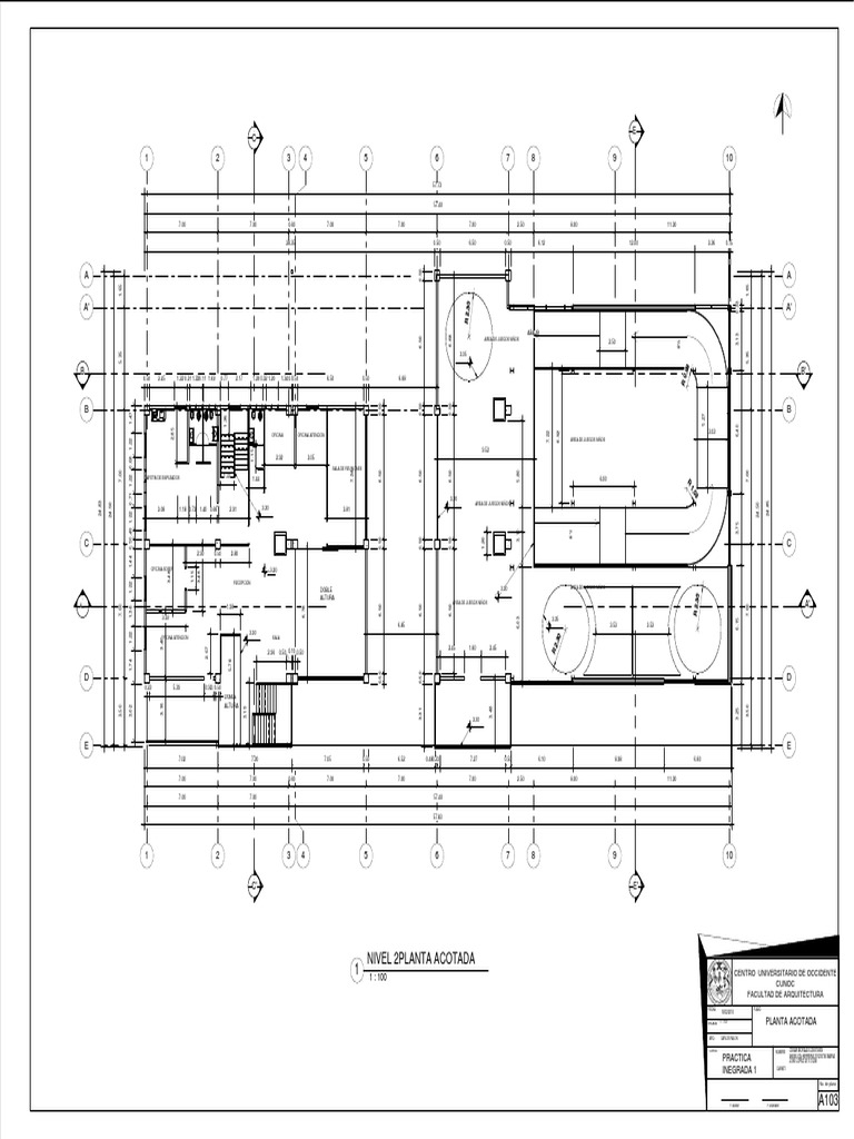 Planta Acotada CUNOC: Diseño y Medidas | PDF