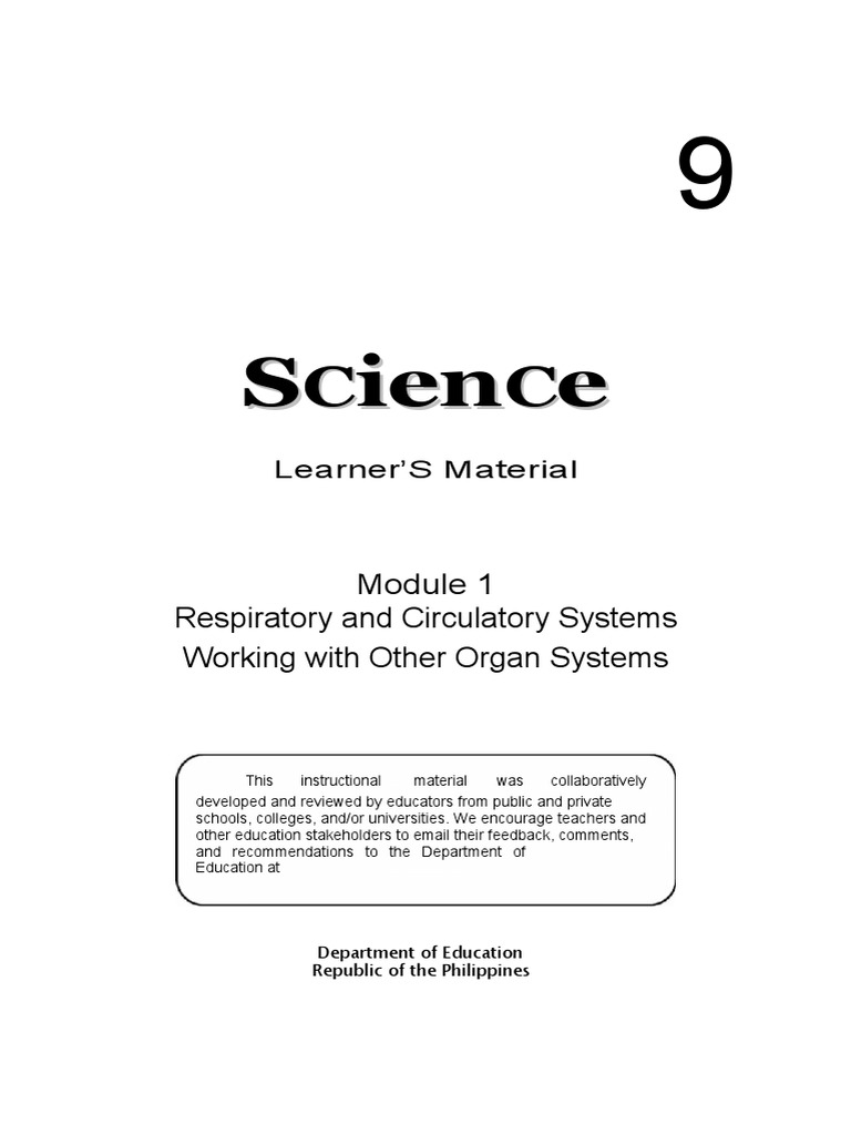 Science Grade 9 Learners Material | PDF | Heart | Heart Valve