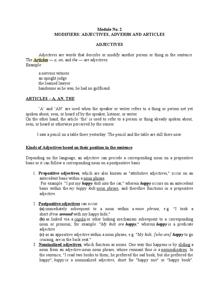 Module No. 2 Legal English | PDF | Adjective | Adverb