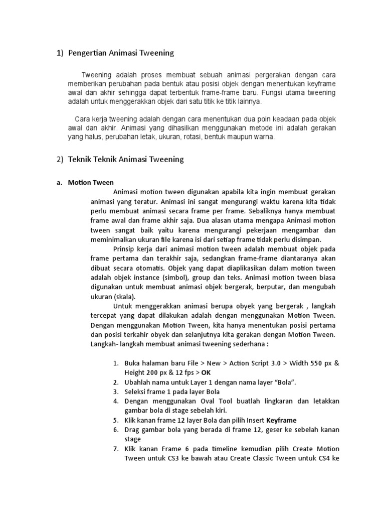 Materi Animasi Tweening | PDF Materi Animasi Tweening | PDF
