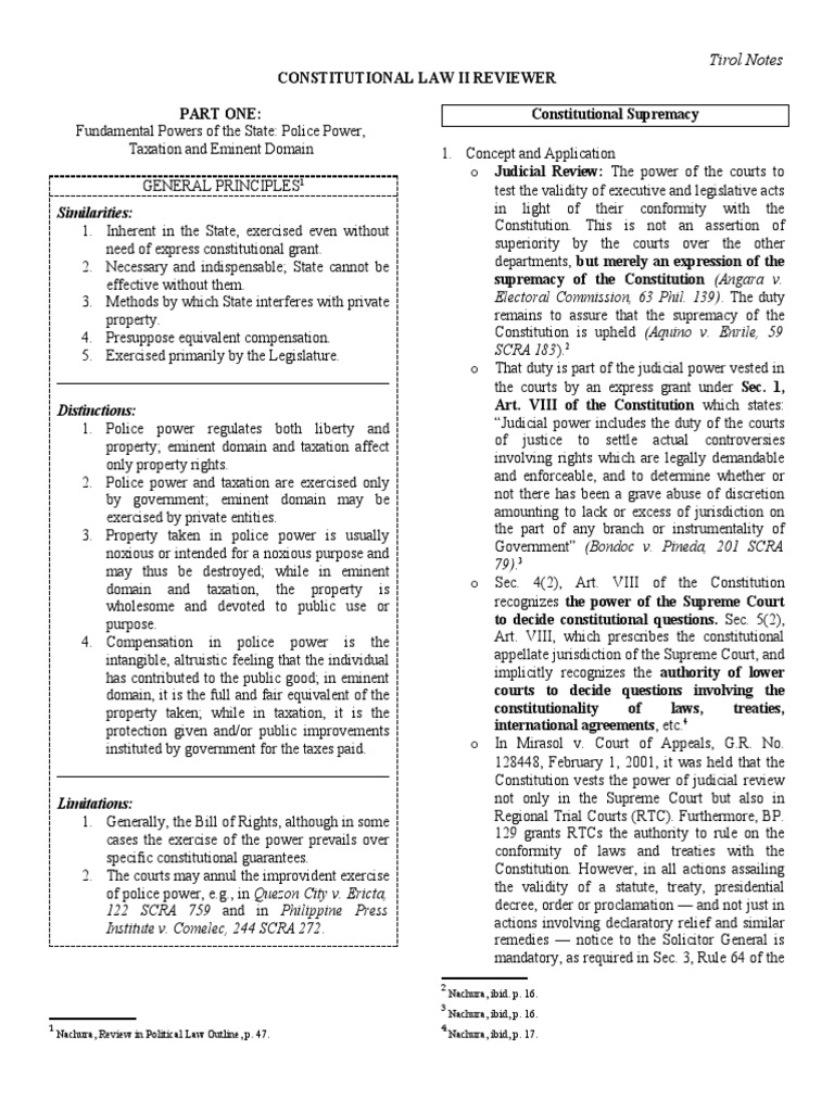 Consti Law 2 Reviewer | PDF | Standing (Law) | Facial Challenge