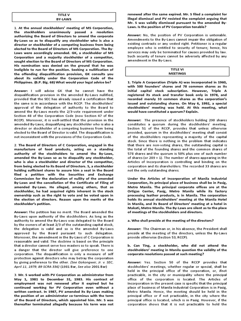 CORPO-PROBLEMS-FOR-FINALS | PDF