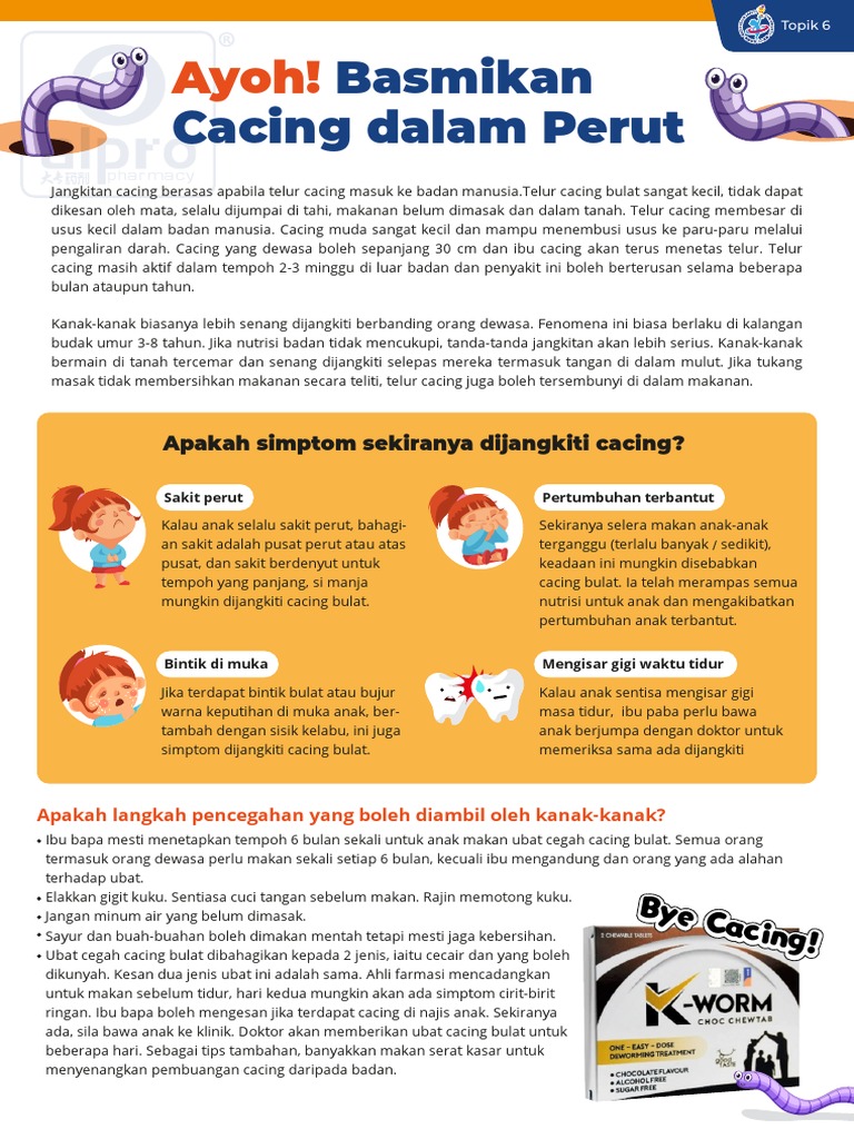 Cacing Bulat: Gejala dan Pencegahan Anak | PDF | Gaya Hidup