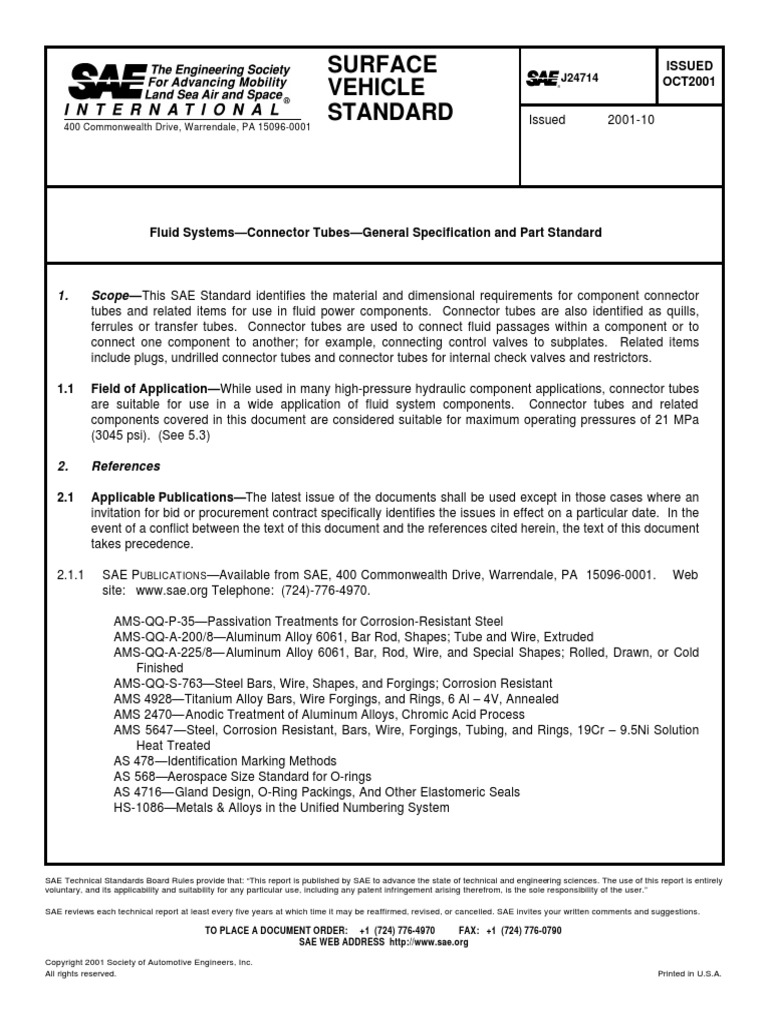 Sae J24714-2001 | PDF