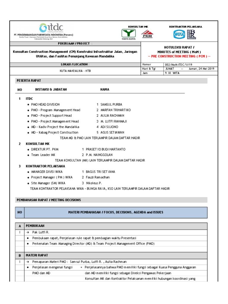 Rapat PCM | PDF | Bisnis