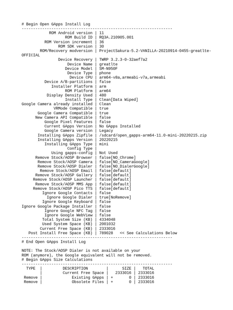 Open Gapps Log | PDF | Android (Operating System) | Computing