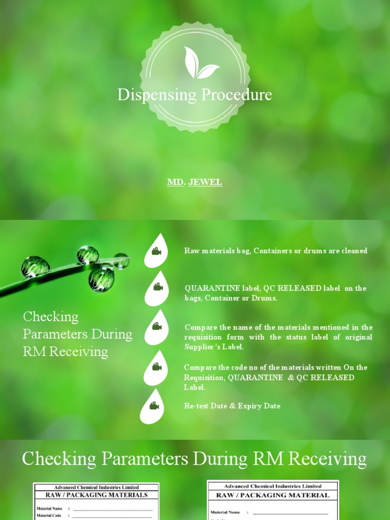 Dispensing Procedure, Jewel | PDF