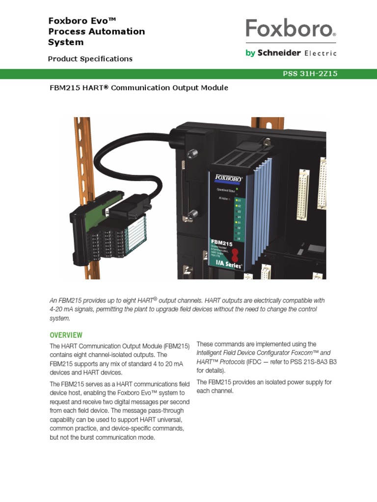 Foxboro Evo™ Process Automation System: Product Specifications | PDF | Electromagnetic ...