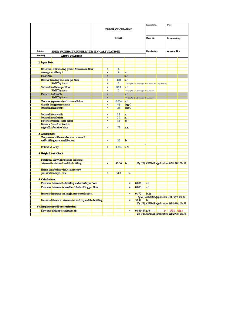 Pressurization Fan Calculation | PDF | Door | Building Technology
