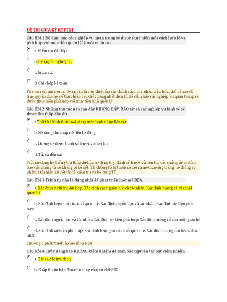 ĐỀ THI GIỮA KỲ HTTTKT | PDF