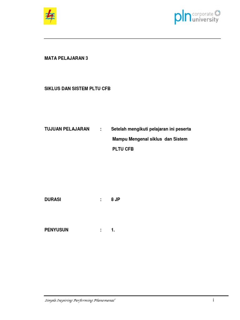Siklus dan Sistem PLTU CFB | PDF