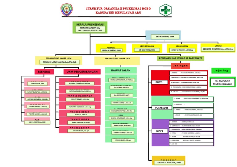 Struktur Organisasi Puskesmas Dobo 2022 | PDF