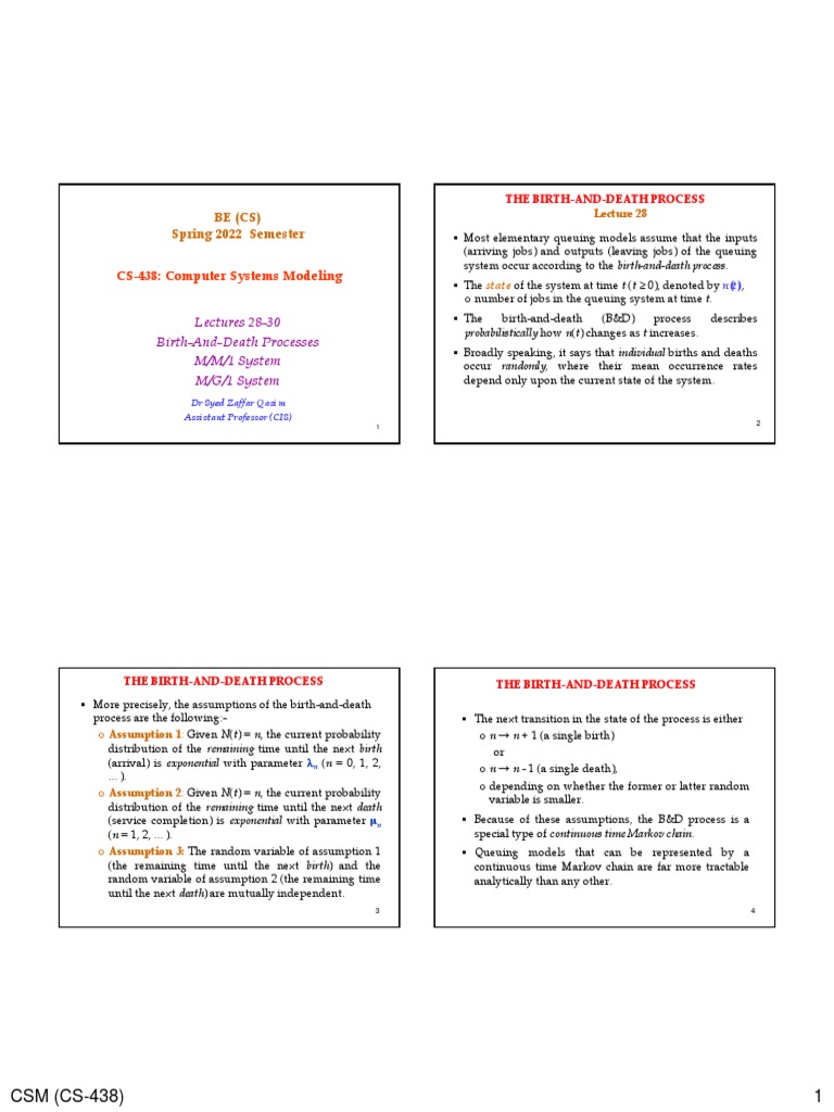 Be (CS) Spring 2022 Semester: CS-438: Computer Systems Modeling | PDF ...