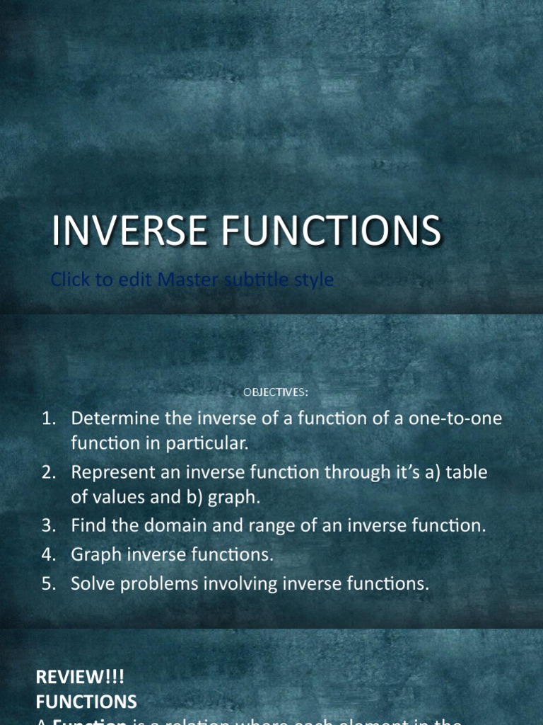 Lesson 5 Inverse Function | PDF | Function (Mathematics) | Analysis