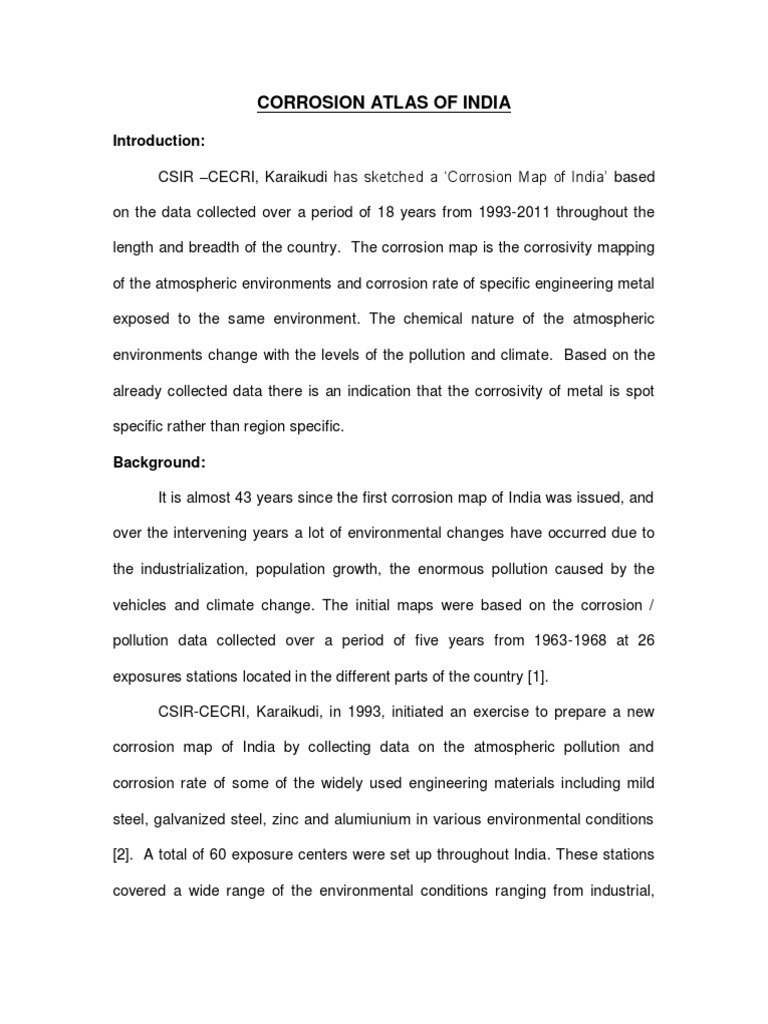 Corrosion Map of India by CSIR | PDF | Corrosion | Pollution