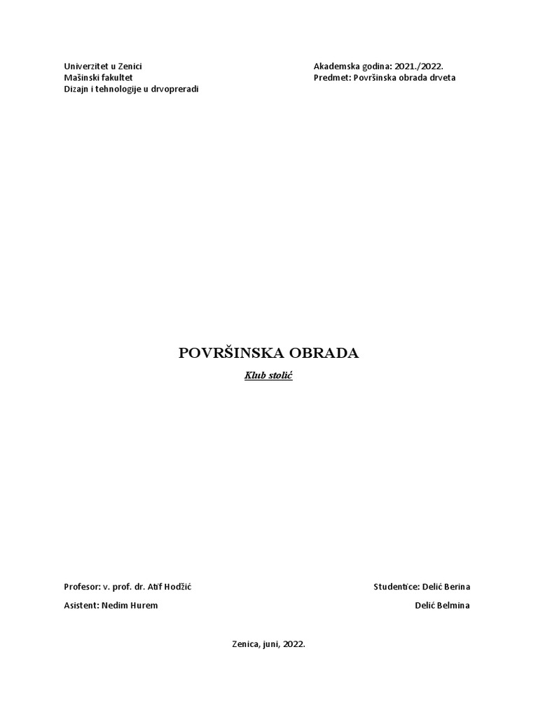 Površinska Obrada | PDF
